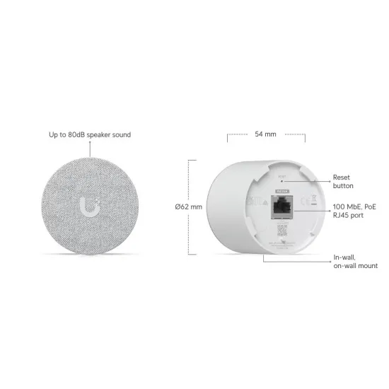 Interfon video profesional Ubiquiti cu sonerie, UVC-G4 Doorbell Pro PoE ...