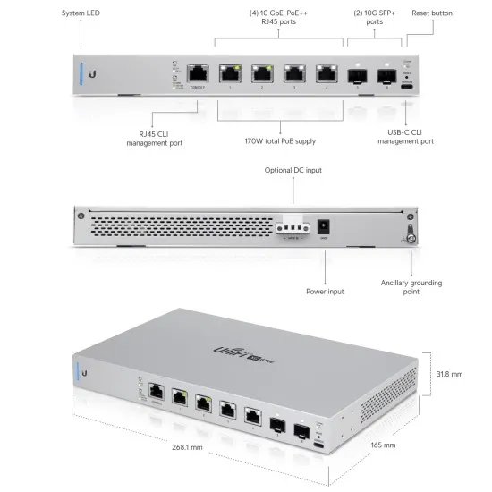 Switch Gigabit Layer 3 Ubiquiti UniFi US-XG-6POE