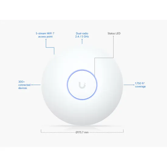 Access Point Long Range Ubiquiti Wi-Fi 7 2.5 GbE PoE, U7-LR